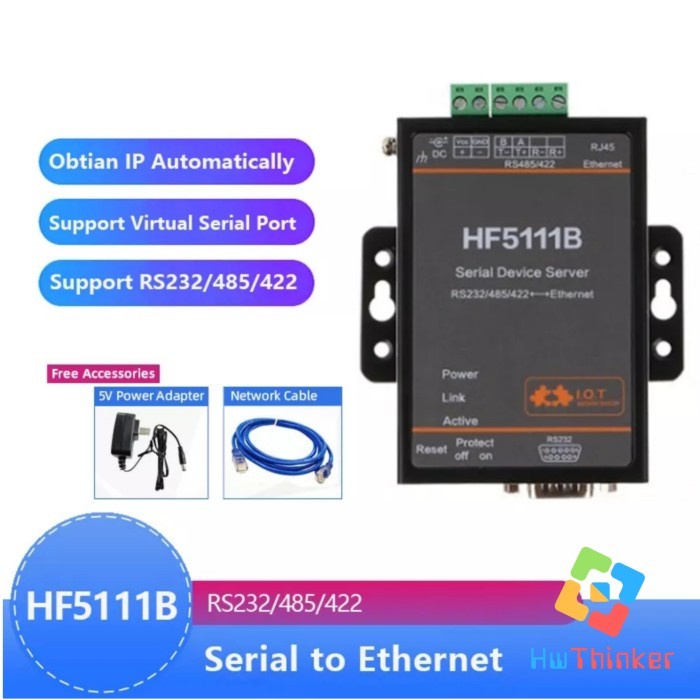 Hf5111b HF-5111B Serial RS232/RS485/RS422 To Ethernet Modbus Converter ...