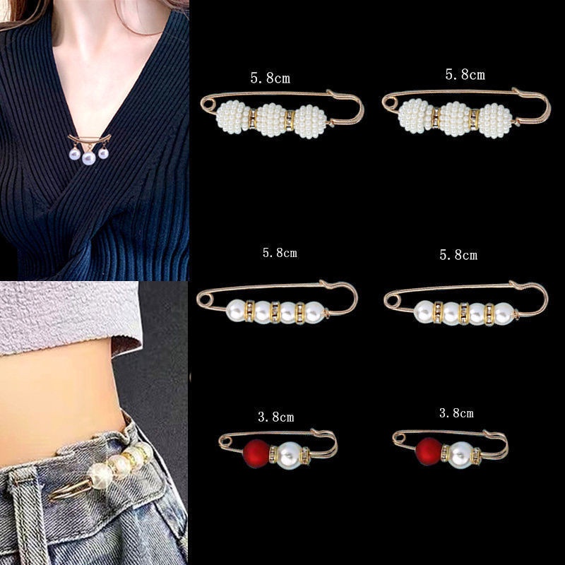 AIDA Jeans Buckle Needle Metal Button Pant Artifact Lock Pearl Women ...
