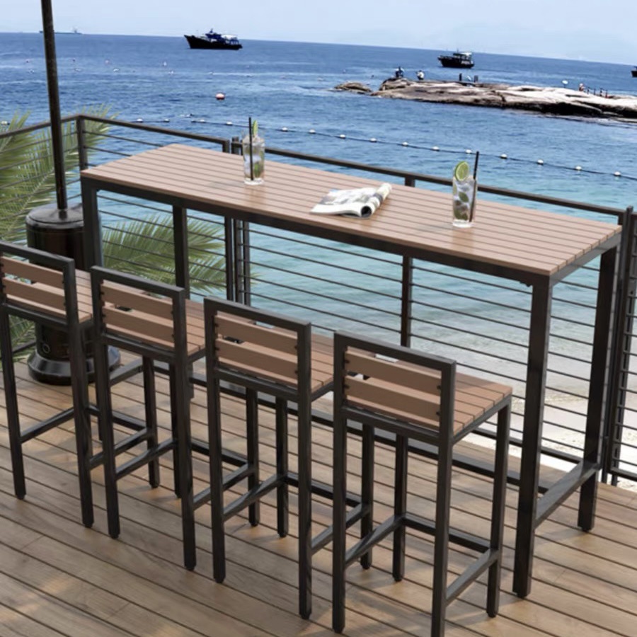 Outdoor Leisure Balcony Wall Bar Table and Chair Combination Home ...
