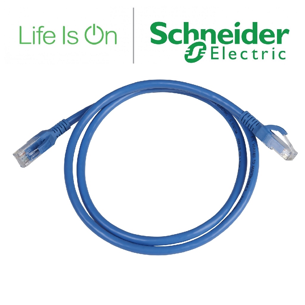 Schneider DCEPCURJ01BLM Digilink Cat5e Patch Cord UTP 1 meter Blue ...