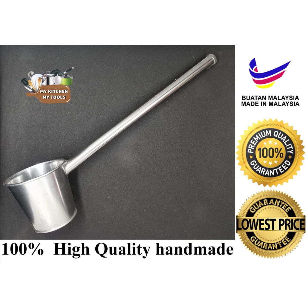 Long Handle Cup Size Hot Water Laddle / Pencedok Air Panas Aluminium ...