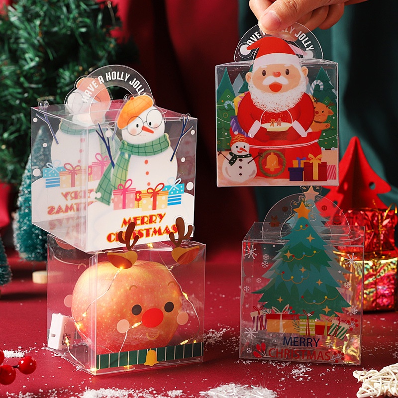 Christmas Eve Apple Box New Year Christmas Gift Box Transparent Biscuit ...