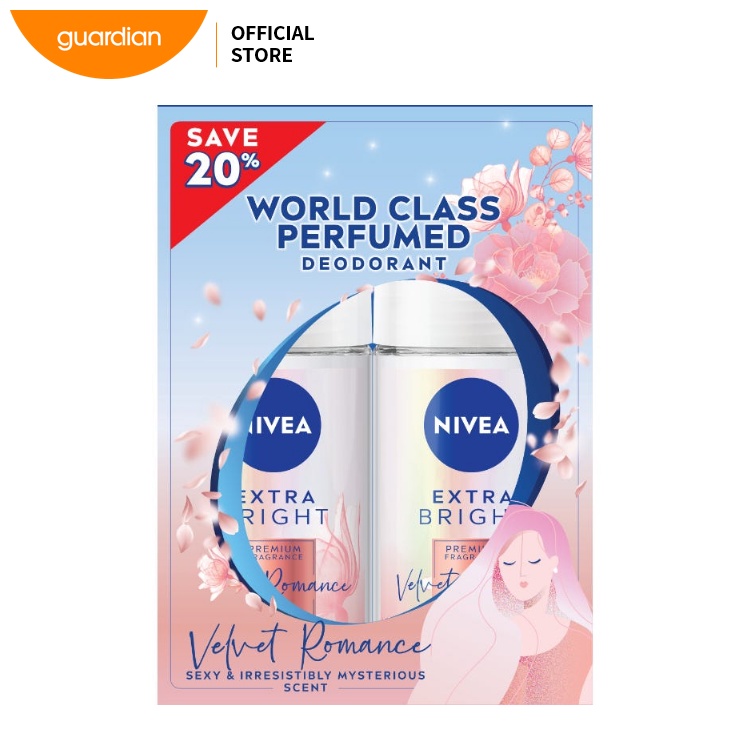 Nivea Woman Roll On Extra Bright Velvet Romance 50Mlx2 | Shopee Malaysia