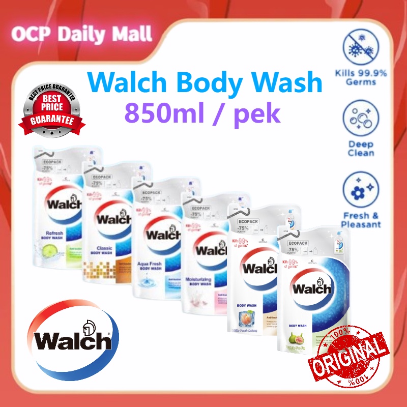 【New】Walch Anti-Bacterial Body Wash Refill (850ml) Classic/Refresh ...