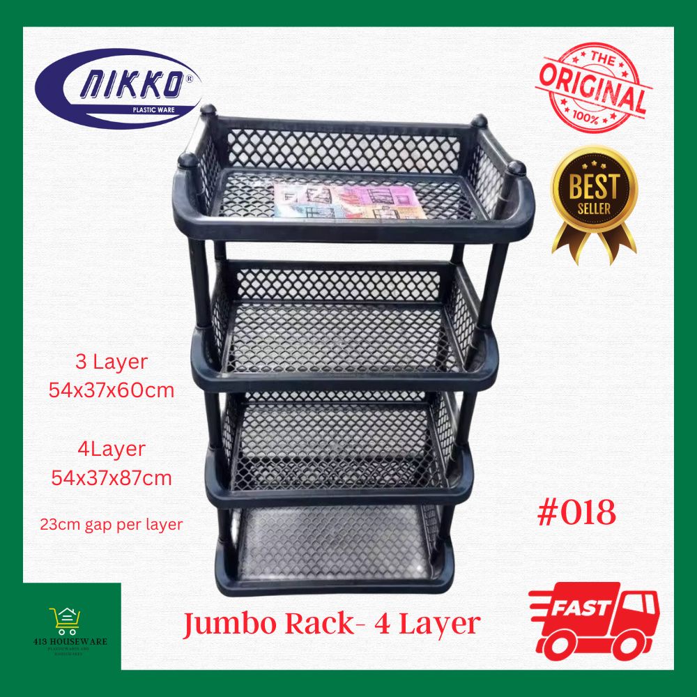 Nikko Jumbo Rack 3 Layer or 4 Layer 3L 4L Merchandiser Display Rack Stackable Organizer - Nikko ...