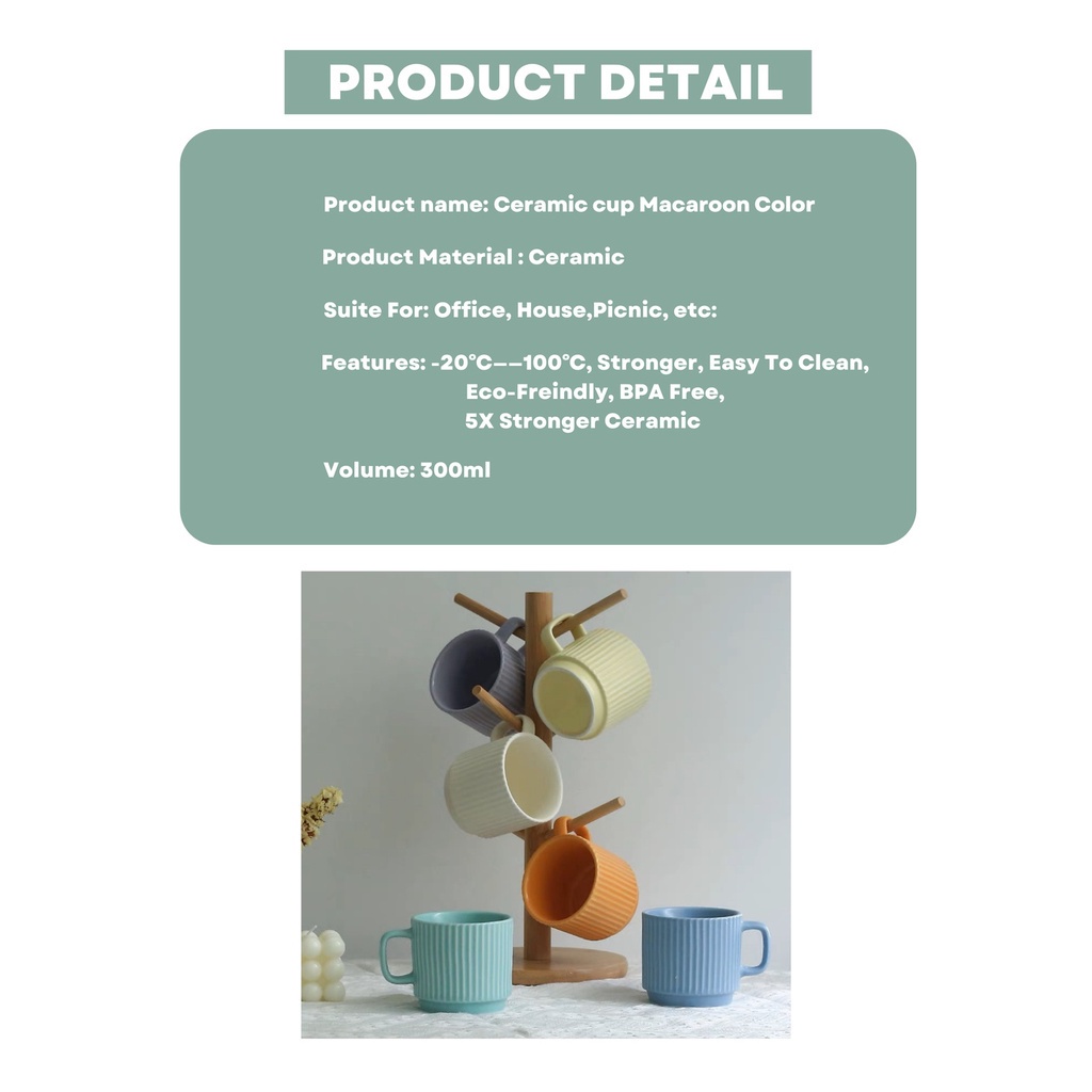 Set 5 in 1 Pastel Macaron Colour Ceramic Mug Matte Nordic Coffee Cup ...