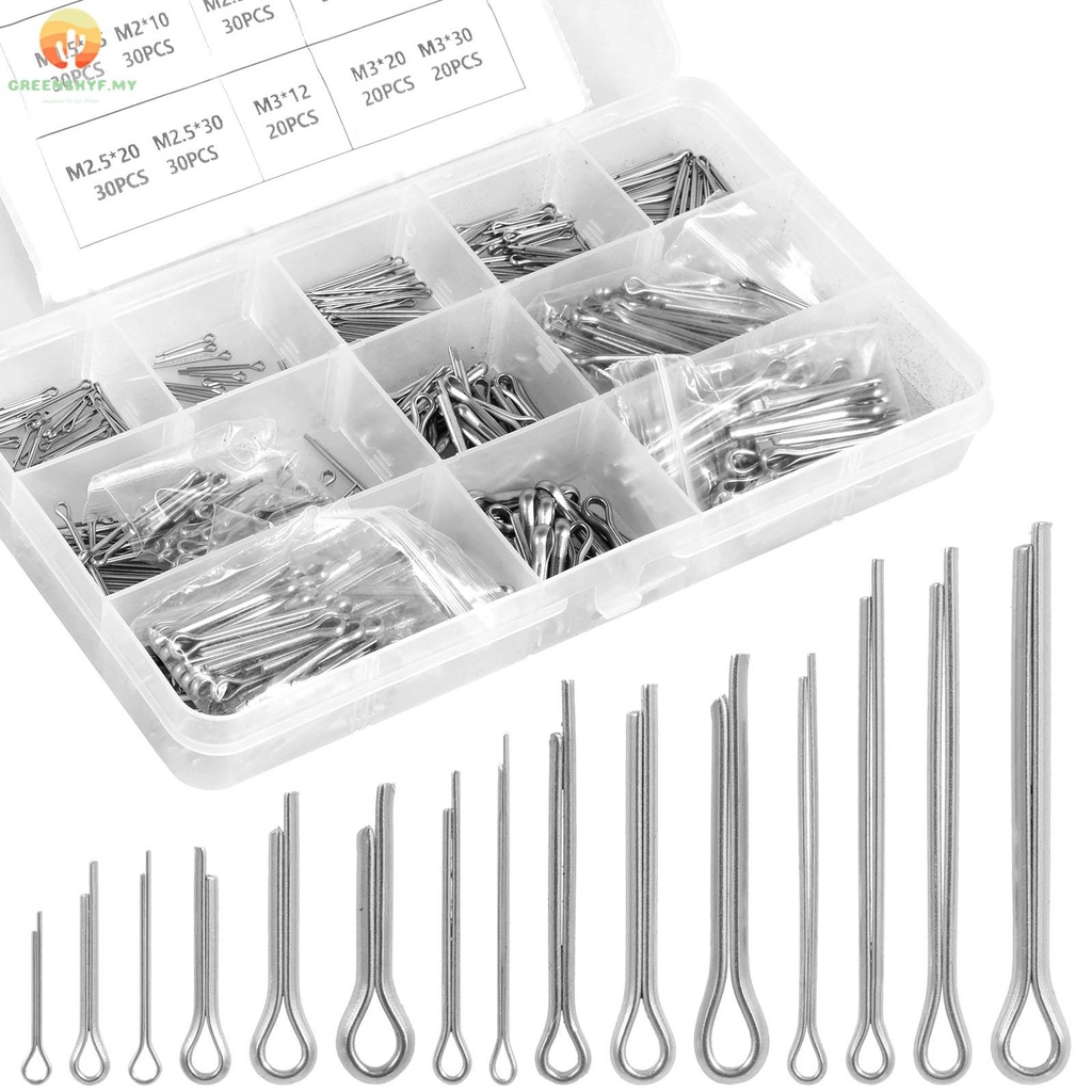 420Pcs Cotter Pin Assortment Kit Split Pin Fastener Clips Set Straight ...