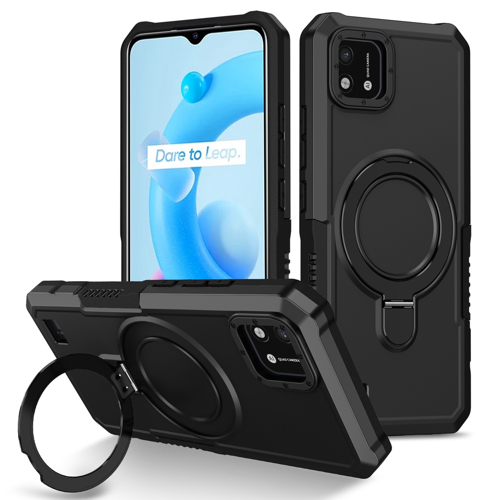 For Realme C20 C11 2021 C12 C15 C21 C25 C21Y C25Y Case with Ring Stand ...