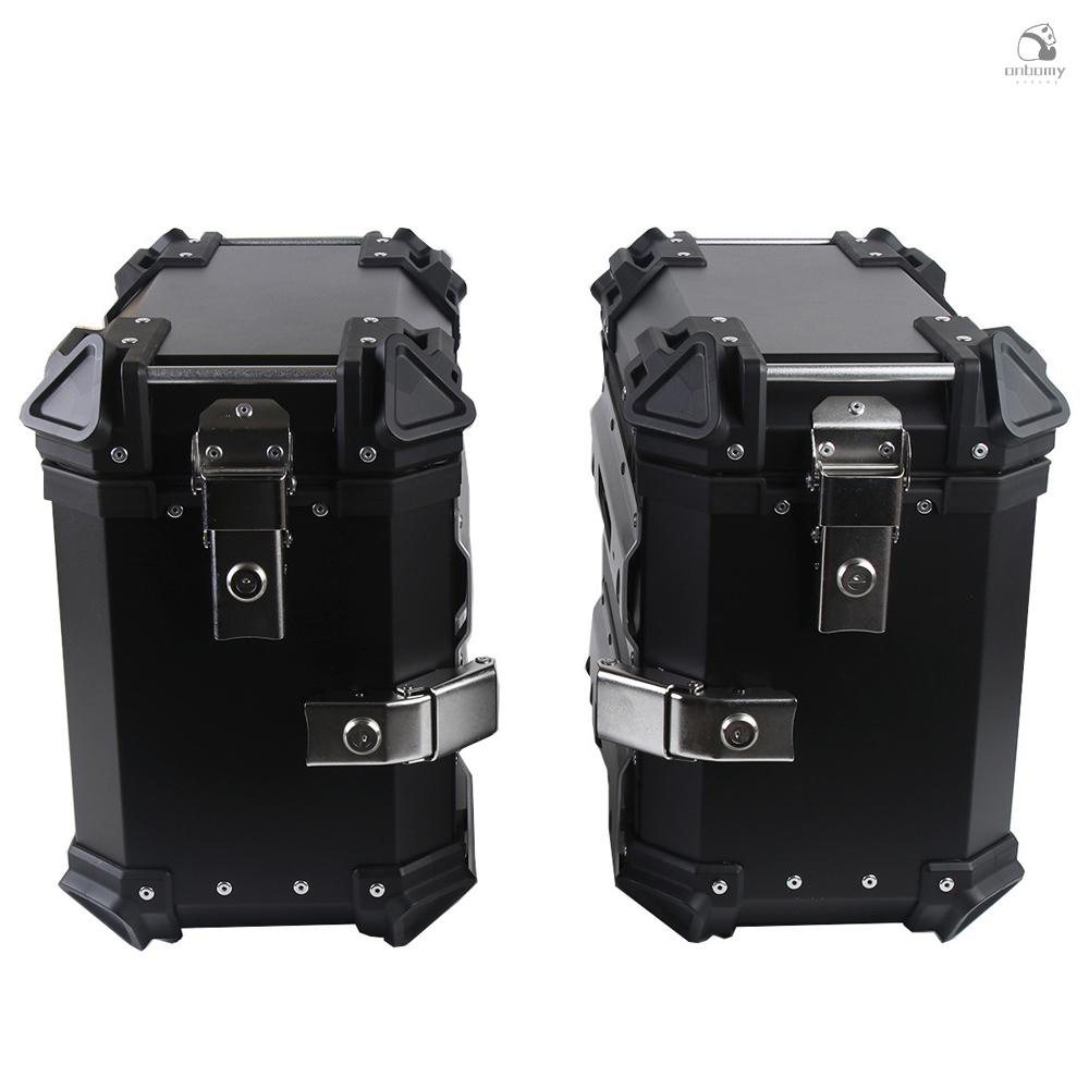 1 Pair 35L Universal Motorcycle Side Storage Box Aluminum Alloy Luggage ...