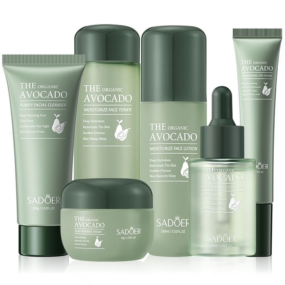 SADOER Organic Avocado Full Range Skin Care Anti-Wrinkle Hydrating Moisturizing Facial Care All ...