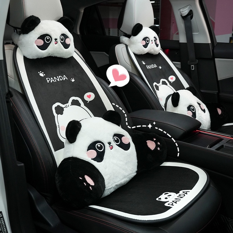 NEW Universal Car Seat Cushion Pad Cute Cartoon Panda Front Rear Seat ...