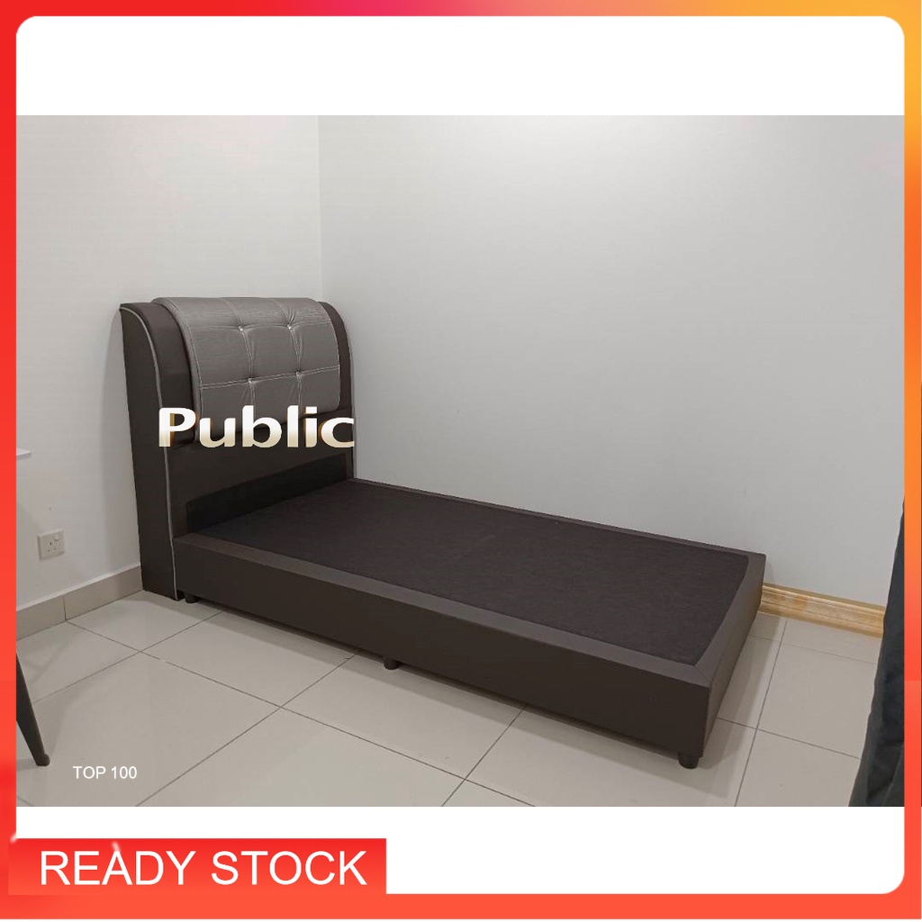 𝙏𝙀𝙍𝙈𝙐𝙍𝘼𝙃 Katil Kulit PVC Kelabu Single Super Single Queen King Tambah ...