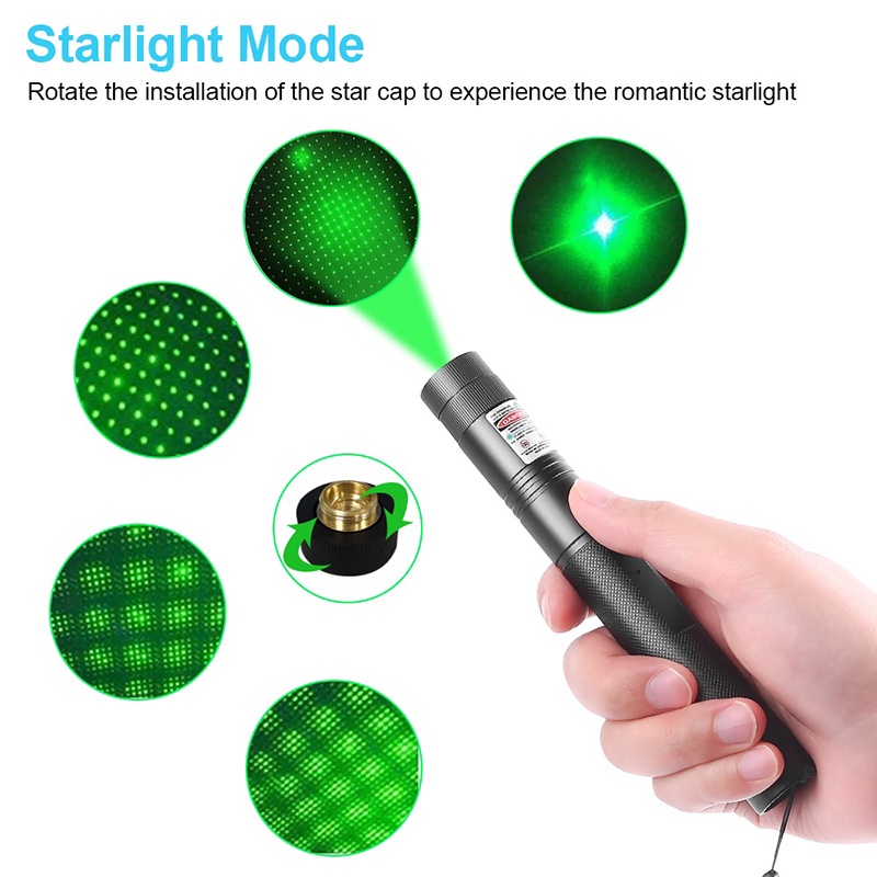 532NM 5MW 303 Green Laser Pointer Laser Pen Rechargeable Visible Beam Light Compact Size ...