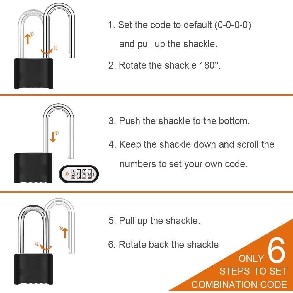 [Ready Stock] TOPFINE 4 Digit Shackle Protected Combination Lock 50mm ...