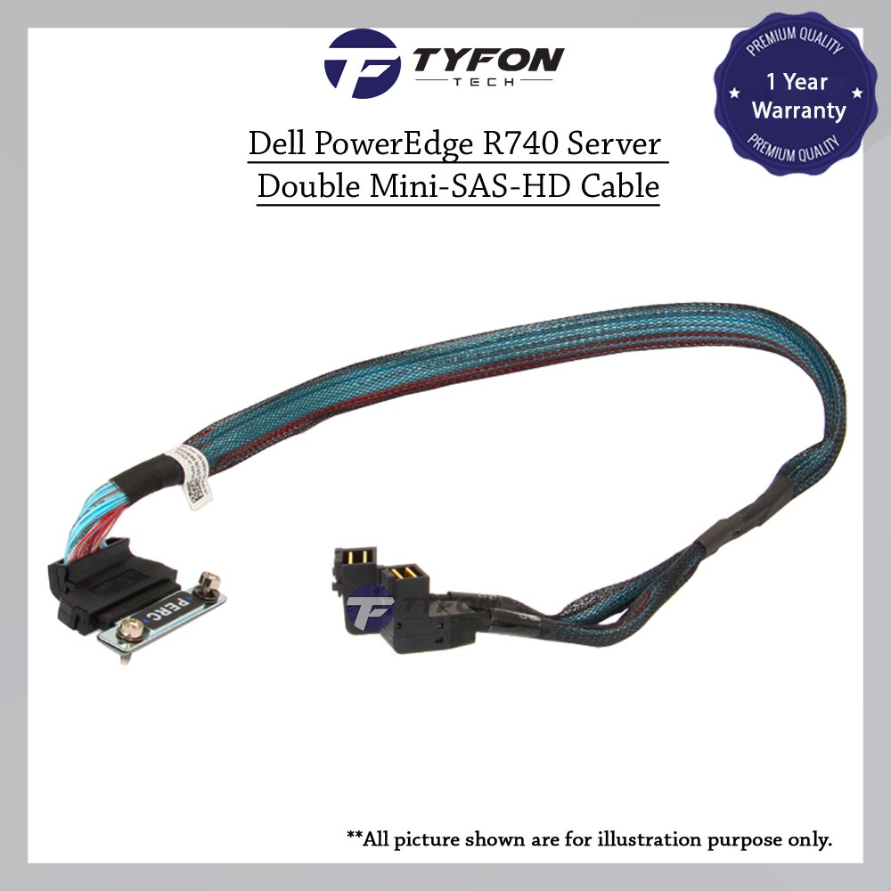 Dell PowerEdge R740 Server Dual Mini-SAS-HD SFF-8643 Cable 22" for PERC ...