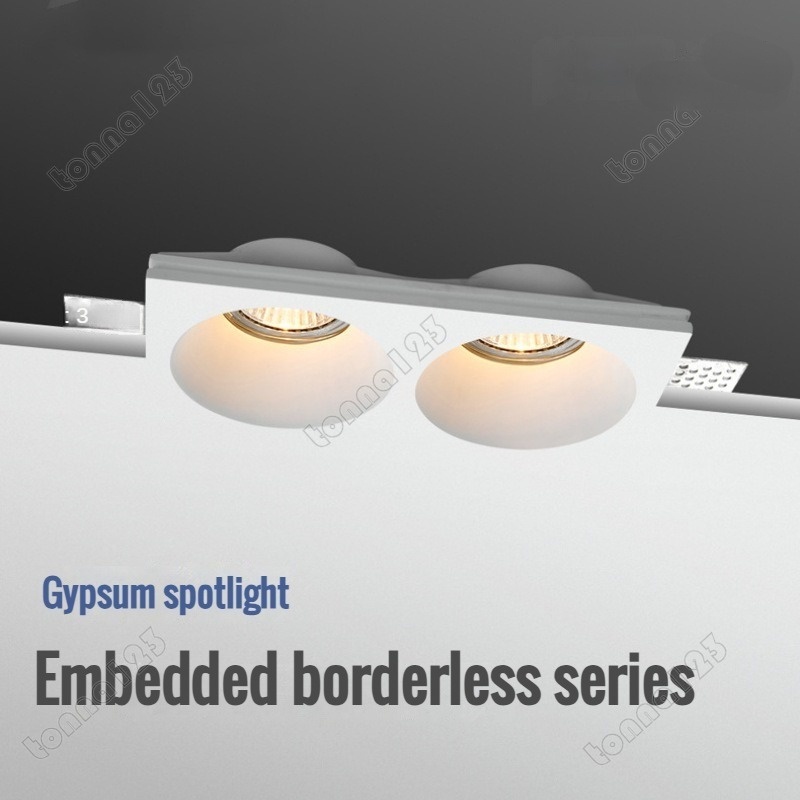Borderless double head gypsum lamp embedded household ceiling living ...