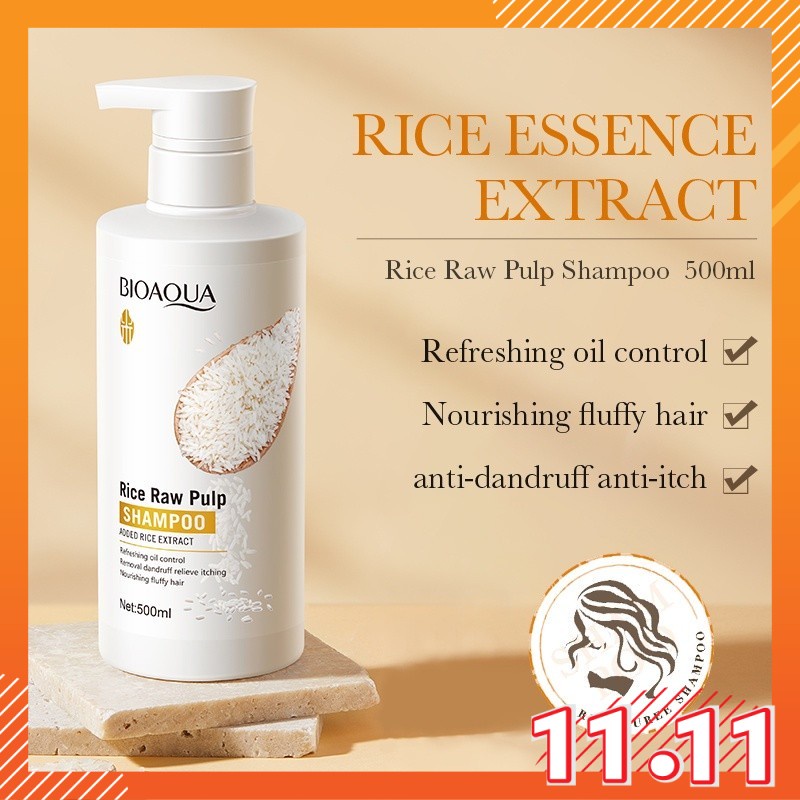 MAY BIOAQUA Rice Raw Pulp Shampoo Refreshing Oil Control Removal ...
