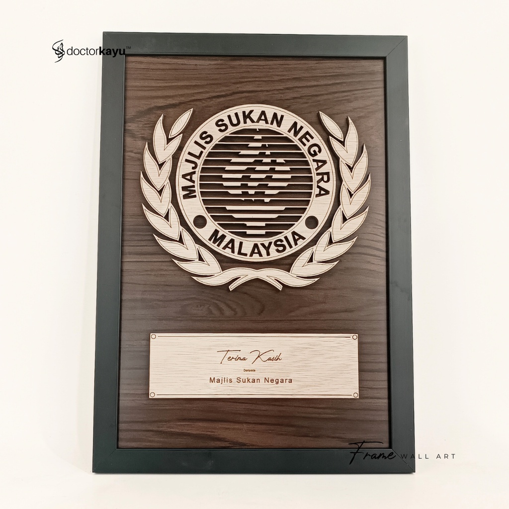 Frame Wall Art Kayu Wooden Poly Plywood Boleh Ukir Gambar Ucapan Custom ...
