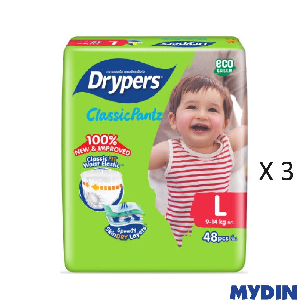 Drypers Classicpantz - L (48 x 3 Packs) | Shopee Malaysia