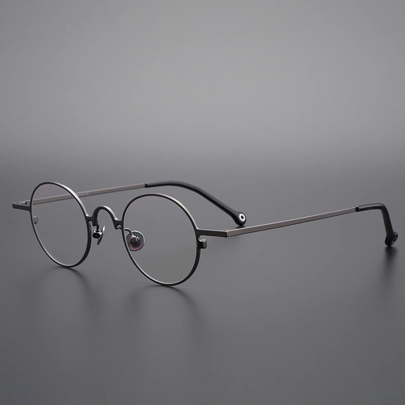 Retro Titanium Glasses Frame Small Round Eyeglasses Men Women Ultra ...