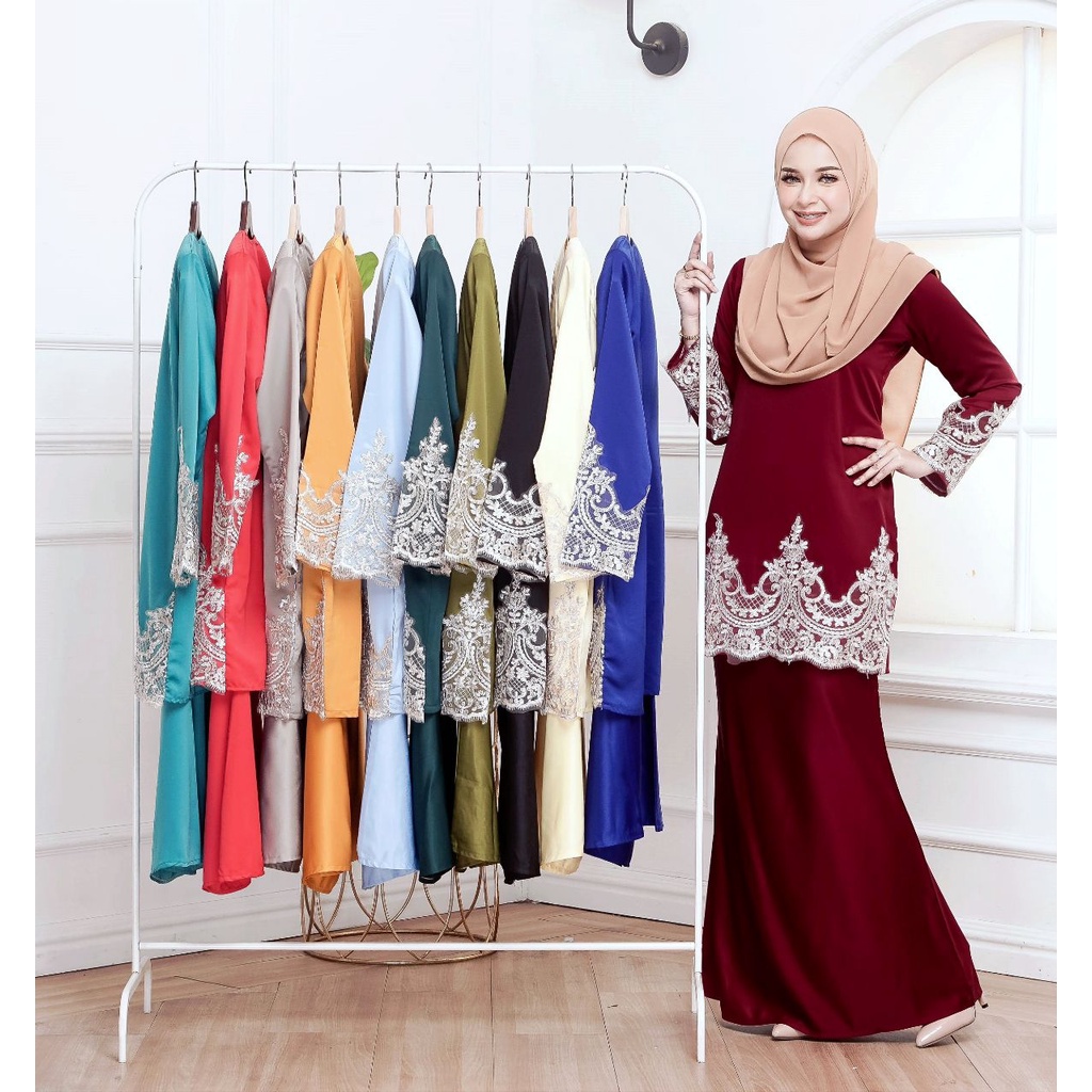 MAROON RED SET FAMILY SEDONDON IBU ANAK BAJU KURUNG MODEN BAJU MELAYU ...