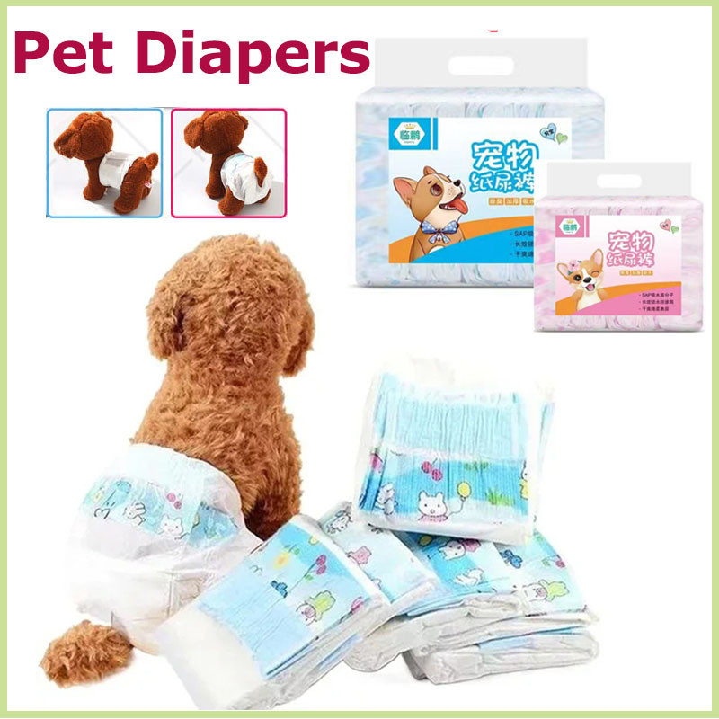 Pet Dog Cat Disposable Diapers Wrap Pet Diapers Disposable Female Male ...