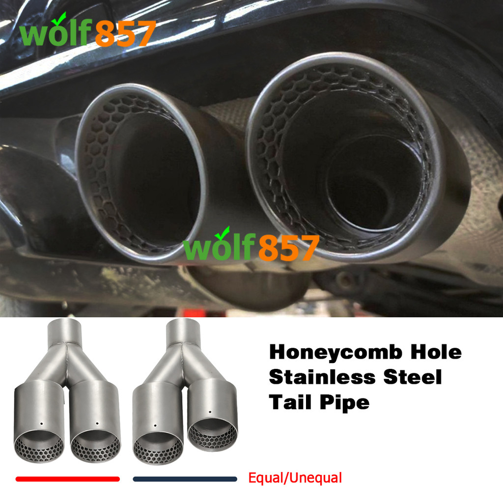 Dual Y Shape Matte Stainless Steel Car Exhaust Muffler Tip Double End ...