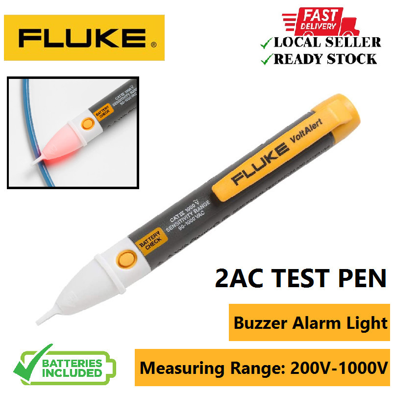 Fluke 2AC VoltAlert Non-Contact Voltage Pen 90-1000VAC Detector Tester ...