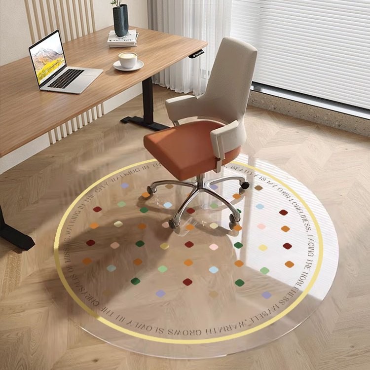Shopee Official Round Transparent Soft Glass Floor Mat Study Table ...