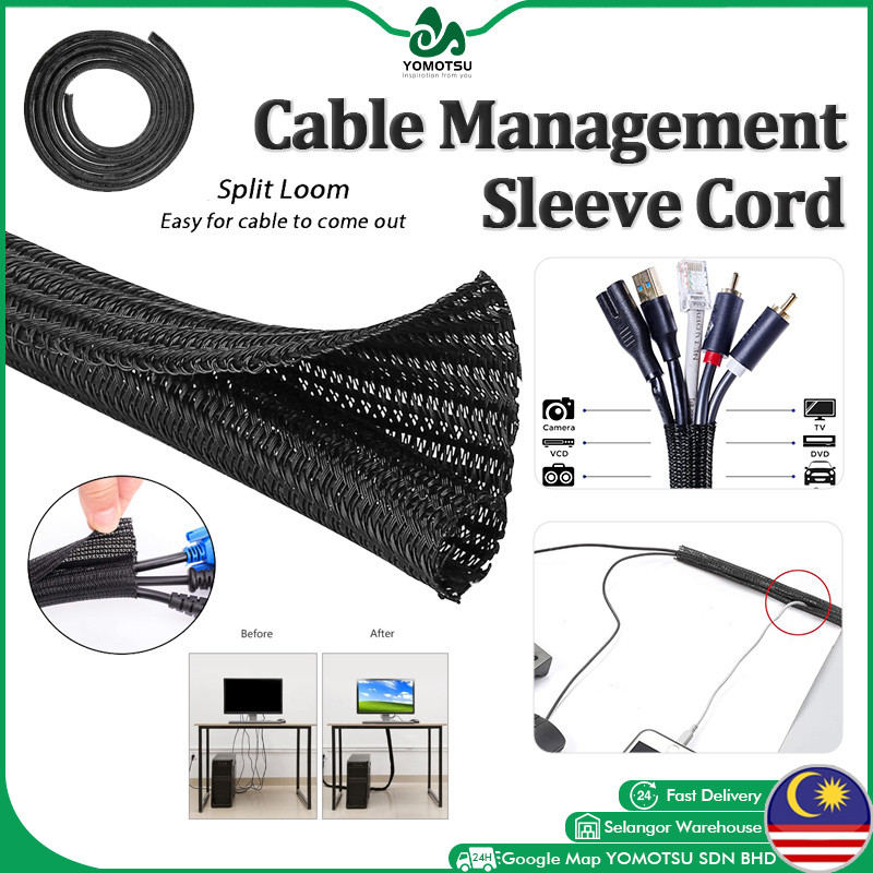 Management Cable Cover Protection Wire Protector PC TV Cable Split ...