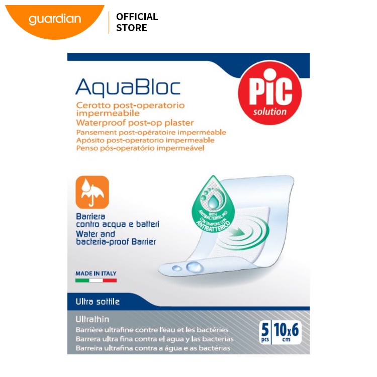 Pic Solution Aquabloc Waterproof Post-Op Plaster 10Cm X 6Cm 5S | Shopee ...