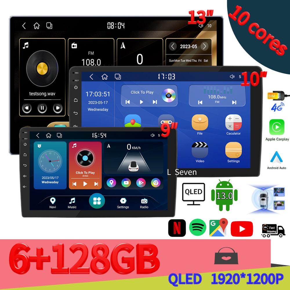 High quality QLED 2K resolution [CarPlay 10Core 8GB+128GB] 9/10 inch ...