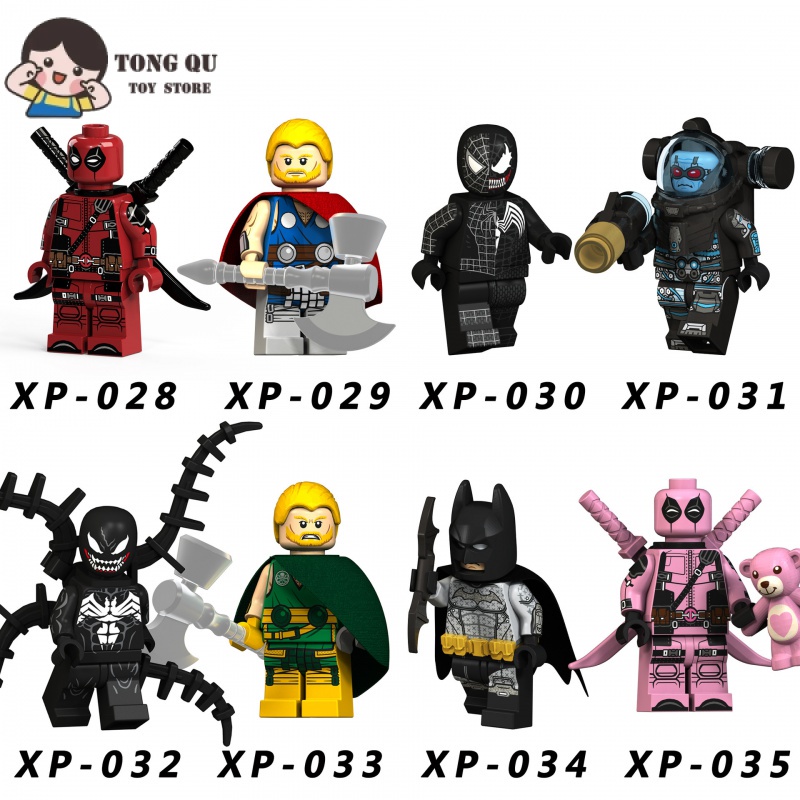 Superhero Building Block Doll Batman Deadpool Thunder God Frozen Man ...