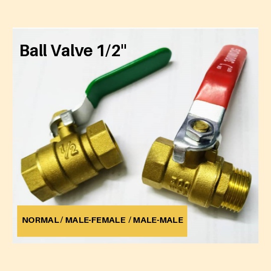 BRASS BALL VALVE 15mm 1/2 inch Normal Male Female MF Stopcock Faucet ...