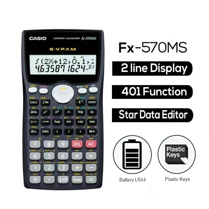 Casio Scientific Calculator For School and Office FX-570MS Model with ...