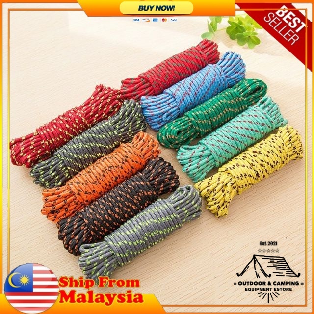 Paracord Long 6 meter 4mm Tali Nylon / Nylon Rope / Camping Equipment ...