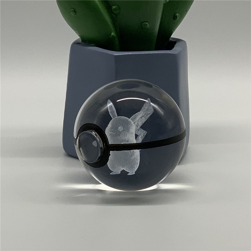 LED Light 3D Pokemon Crystal Ball Night Lamp Toy Mewtwo Pikachu ...
