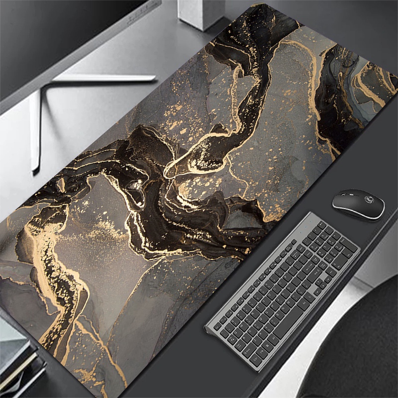 White Ink Marble Large Mouse Pad Gaming Accessories PC Laptop Gamer ...