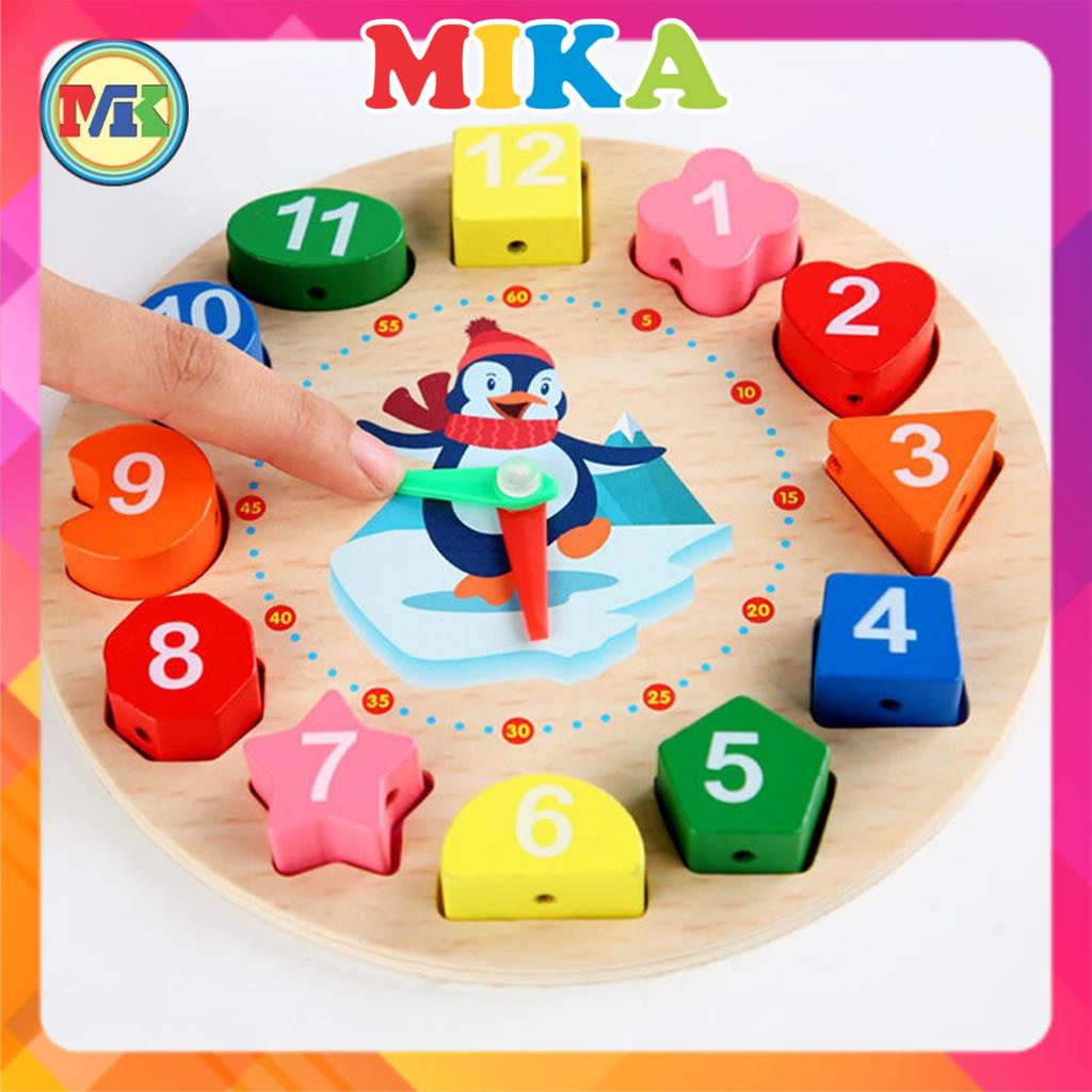 Wooden Clock Toys With Beads - Geometry Blocks - Colors - Counting From ...
