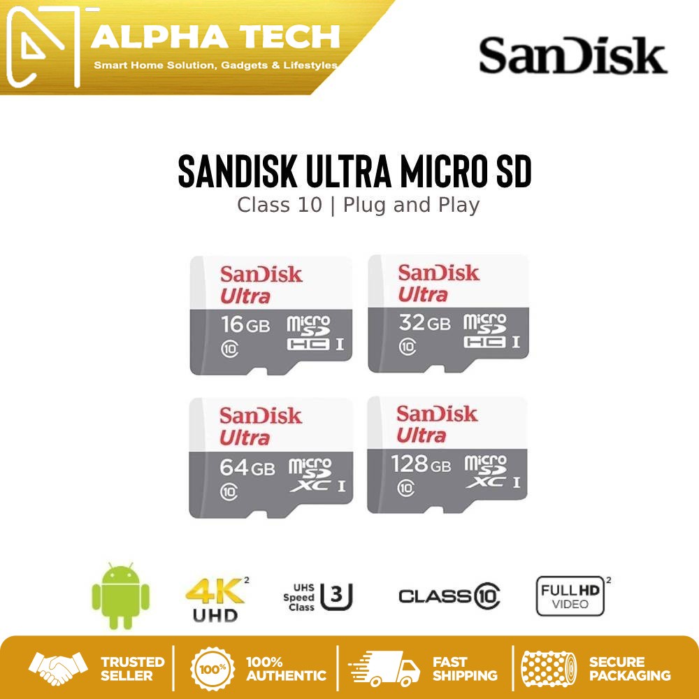 SanDisk Micro SD Ultra Class 10 Memory Card SDSQUNS/SDSQUNR 80-100MB/s (32GB/64GB/128GB/256GB ...