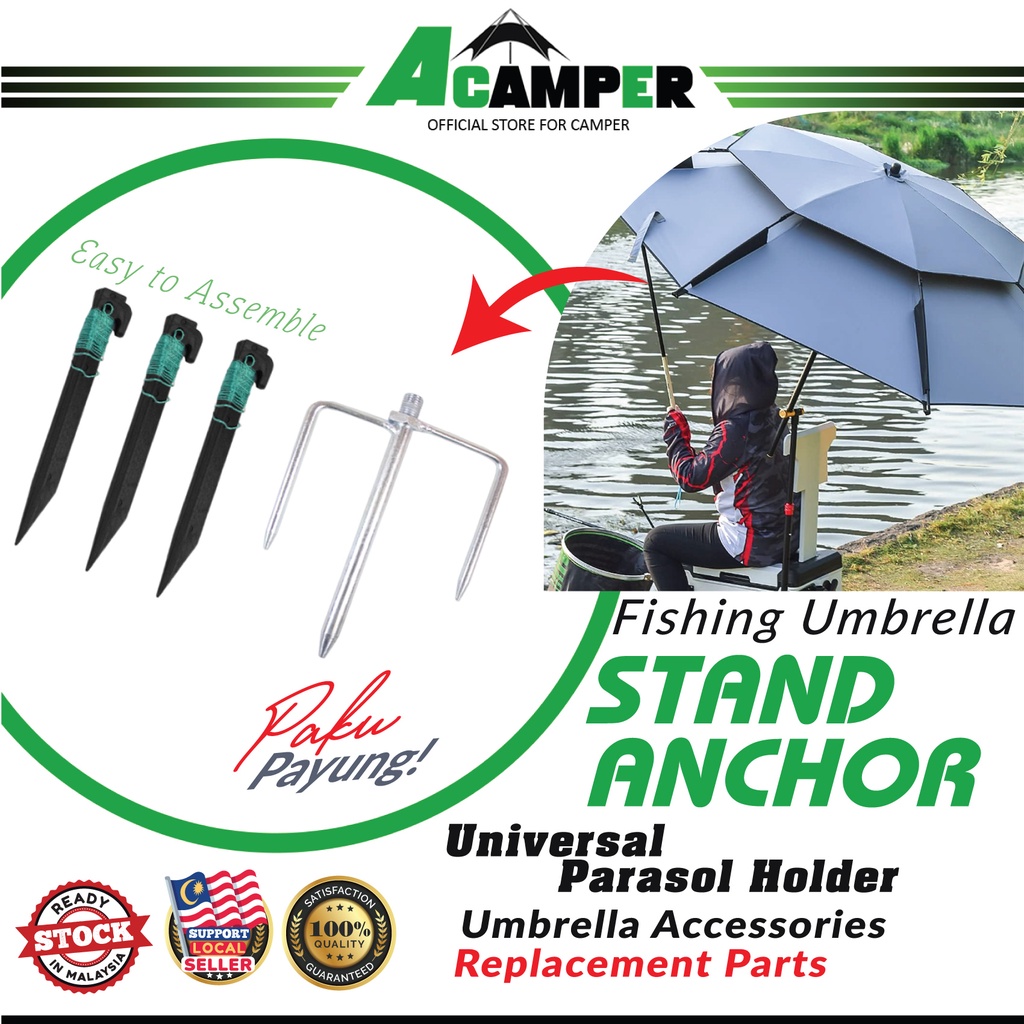 Fishing Umbrella Stand Anchor Ground Spike Outdoor Beach Picnic ...