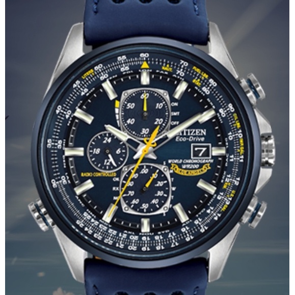 CITIZEN Eco Drive Pilot World Chronograph Blue Angel Men's Fashion ...
