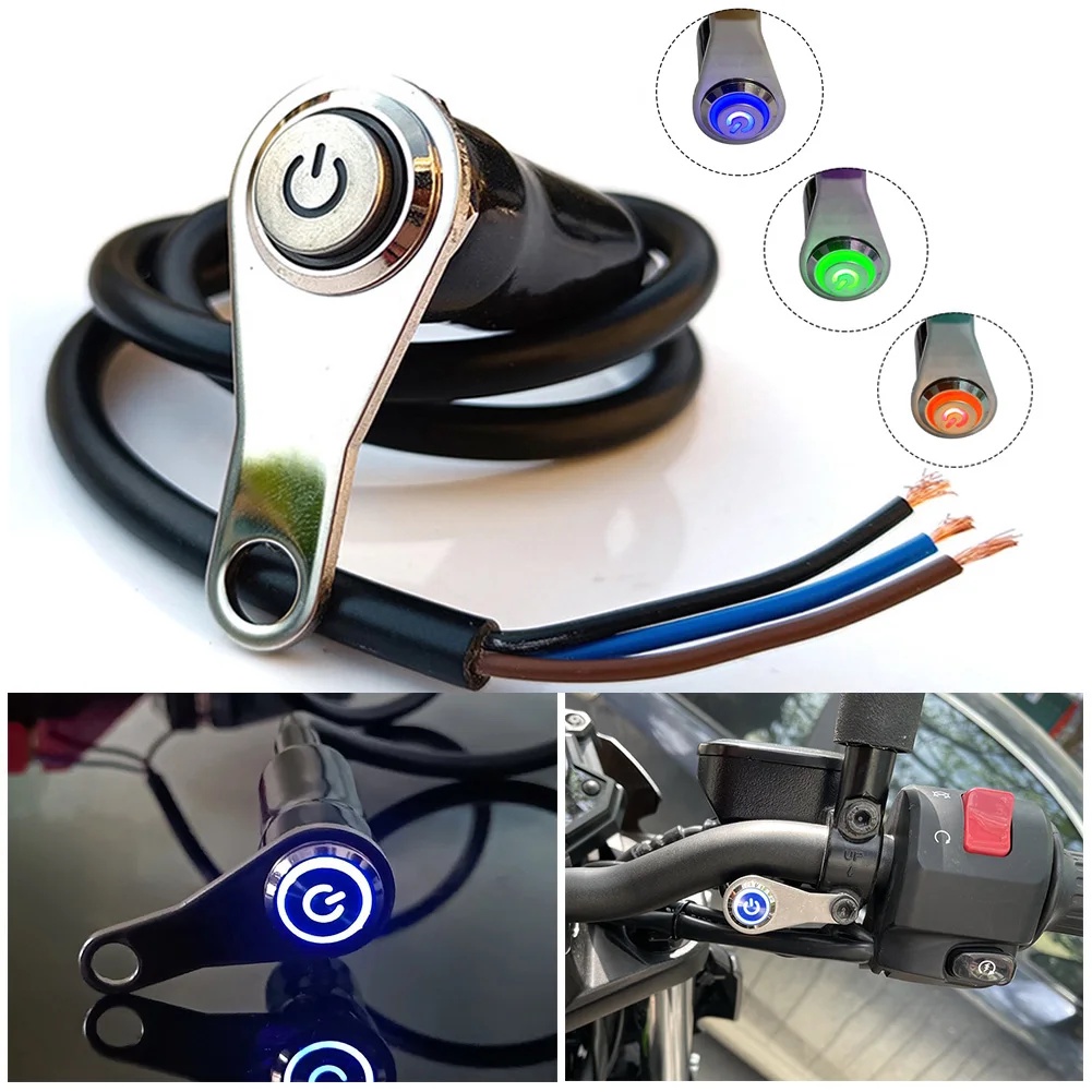 New LED Motorcycle Switch ON+OFF Handheld Aluminum Alloy Waterproof 12V ...