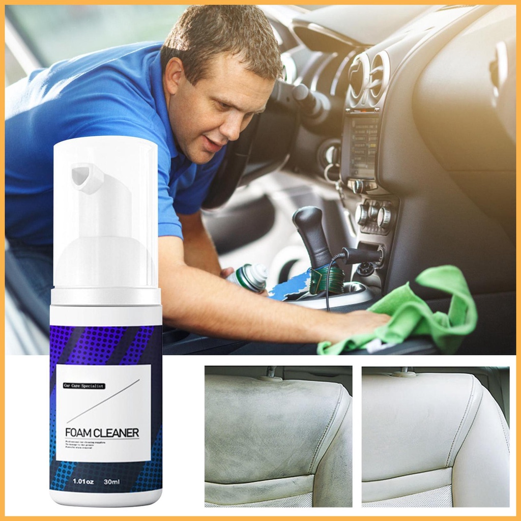 Car Interior Foam Cleaner 30/120ml Quick Interior Detailing Effective Car Inside Cleaner Safe ...