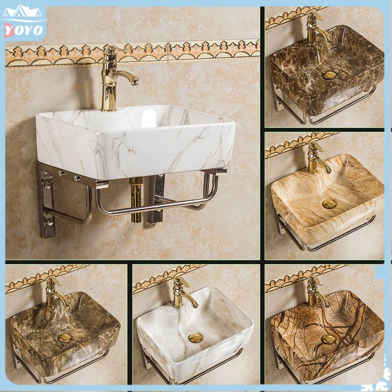 Ceramic wash basin stainless steel bracket basin wall mounted ...