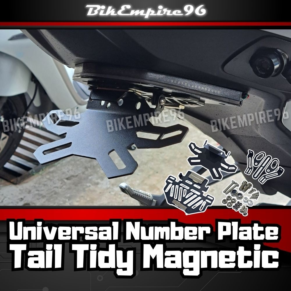 Motorcycle Adjustable Universal Number Plate Tail Tidy Magnetic License ...