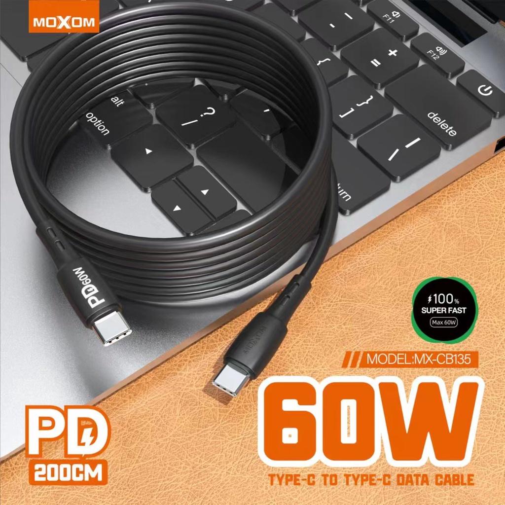MOXOM MX-CB135 60W PD TYPE-C TO TYPE-C ULTRA FAST DATA CABLE | Shopee Malaysia