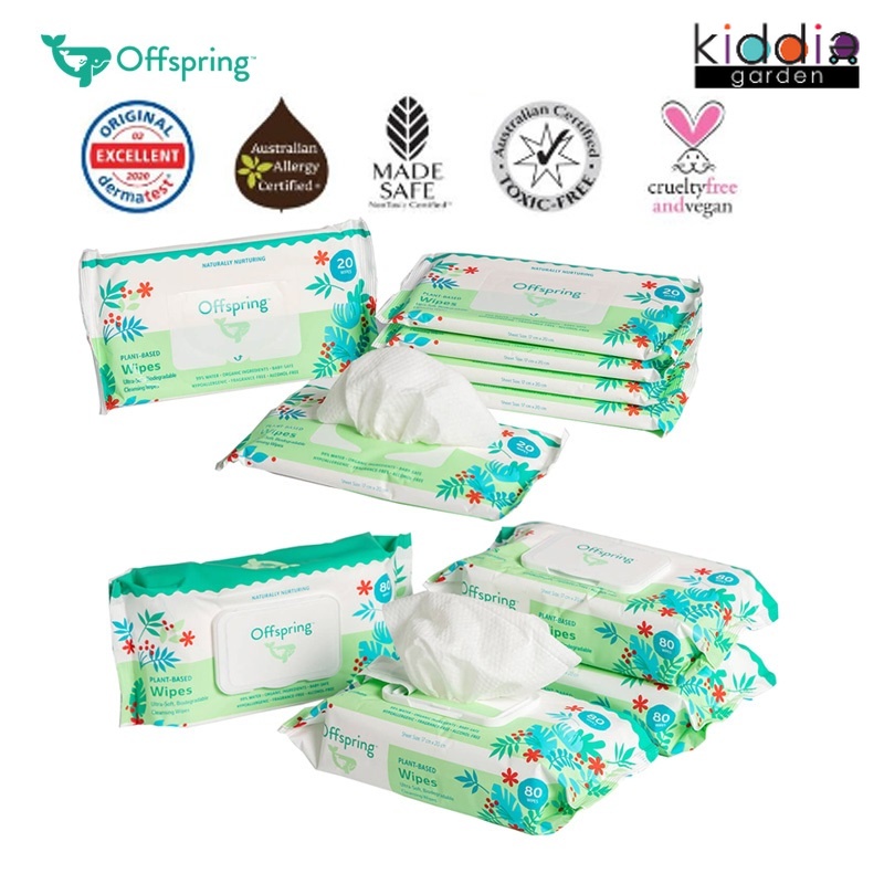 Offspring Natural Baby Wipes Plant Based 80ct 20ct Bundle Pure Water ...