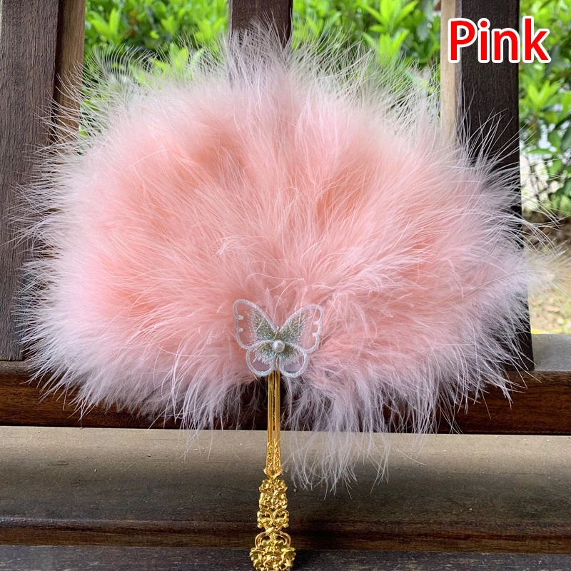 Feather Fan Vintage Folding Fan Flapper Hand Fan Women Handheld Fan for ...