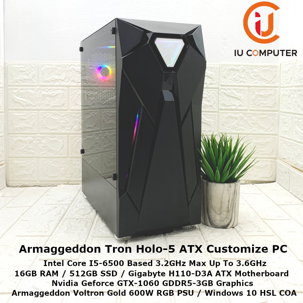 ARMAGGEDDON TRON HOLO-5 ATX CUSTOMIZE GAMING INTEL CORE I5-6500 16GB ...